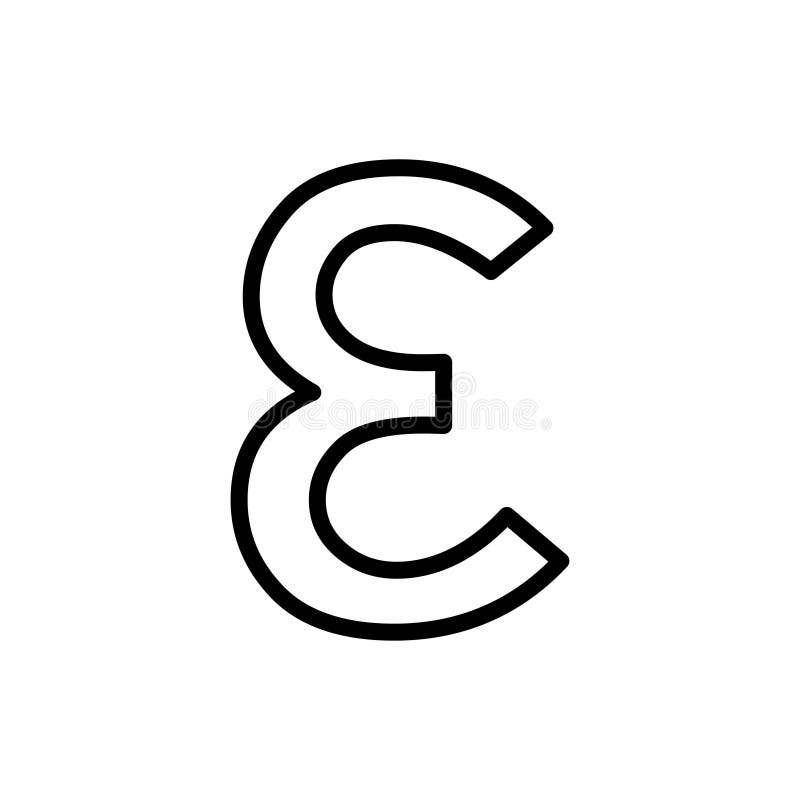 Epsilon Greek Alphabet Design Trendy Stock Vector - Illustration of ...