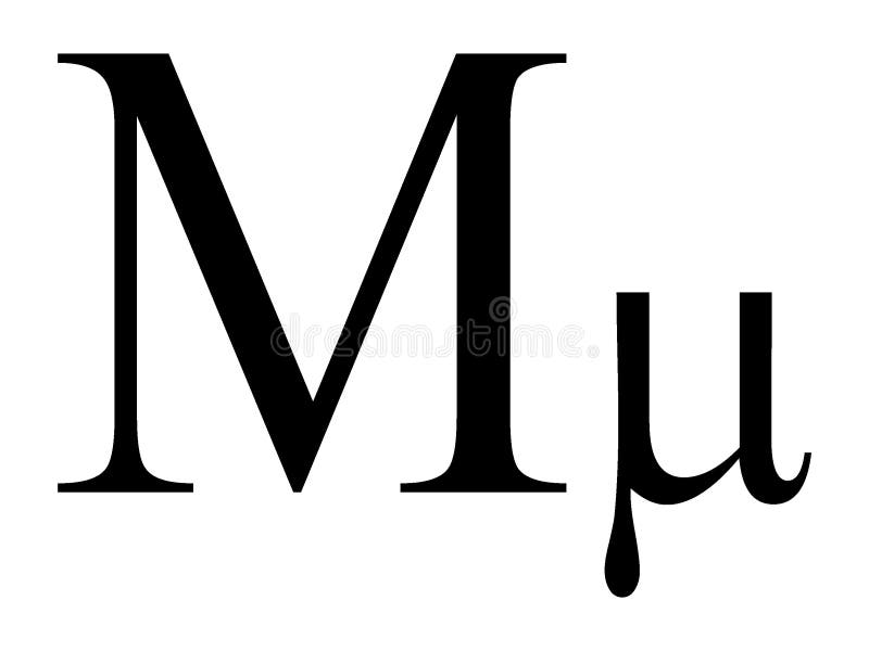 Greek alphabet letter Mu stock vector. Illustration of letter - 131006067