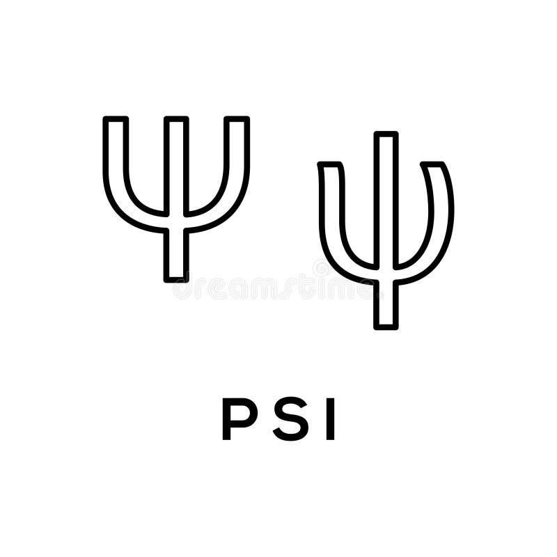 Psi Greek Alphabet Design Trendy Stock Vector - Illustration of ancient ...
