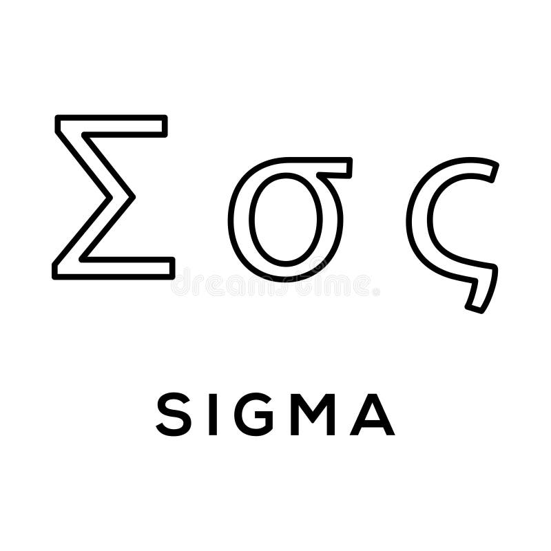 Sigma Greek Letter stock vector. Illustration of vector - 117498857