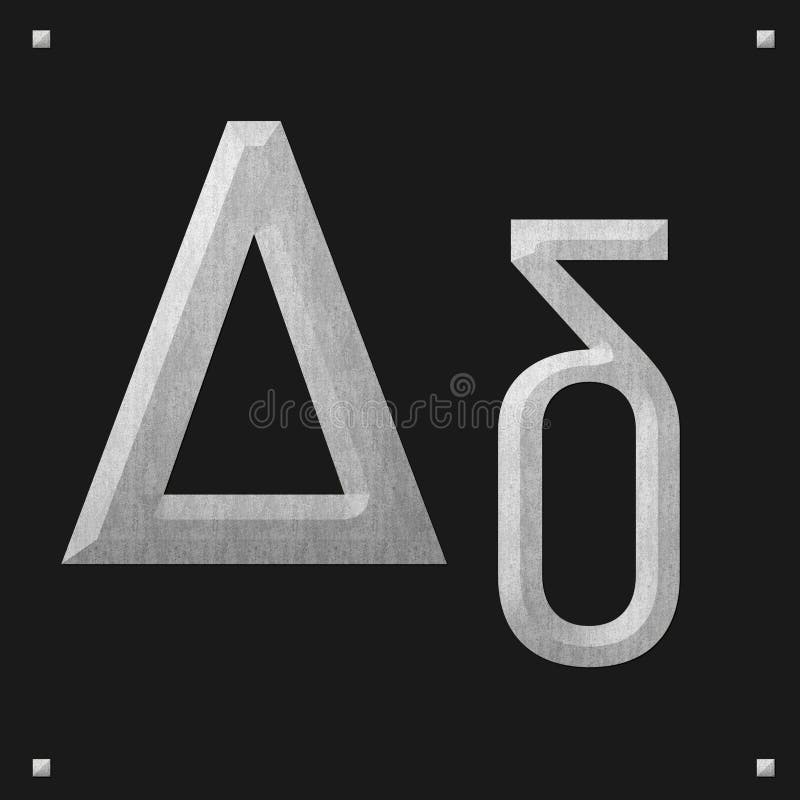 Greek Alphabet Stone Texture, Delta on Dark Background Stock ...