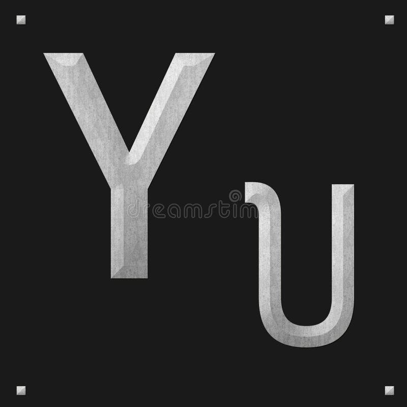 Greek Alphabet Stone Texture, Ipsilon on Dark Background Stock ...