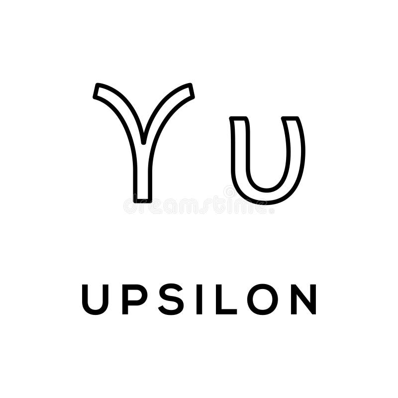 Upsilon Greek Alphabet Design Trendy Stock Vector - Illustration of ...