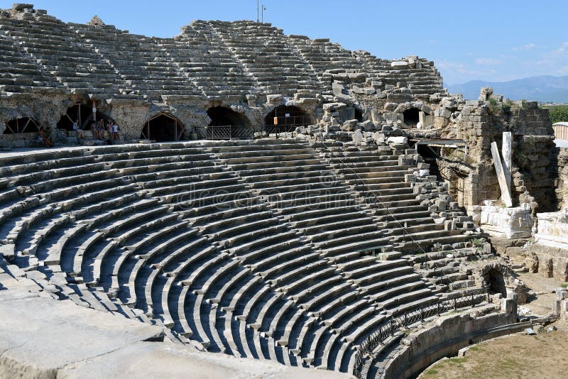 Greek Amphitheater, Side editorial photo. Image of blue - 61808386