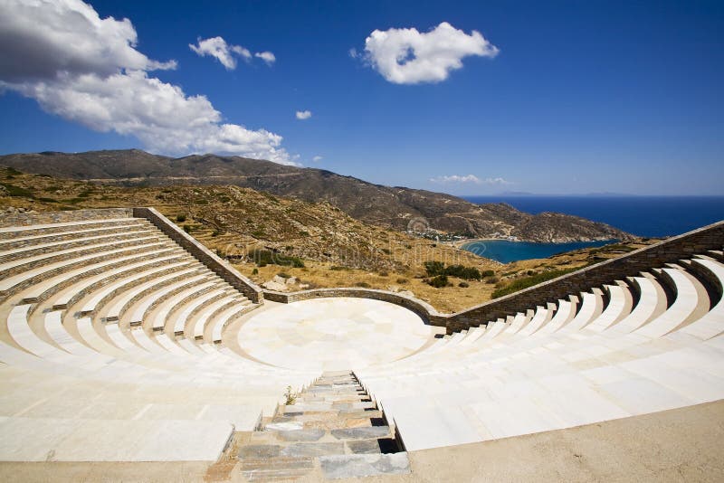 Greek Amphitheatre, Greece stock image. Image of clouds - 8425285