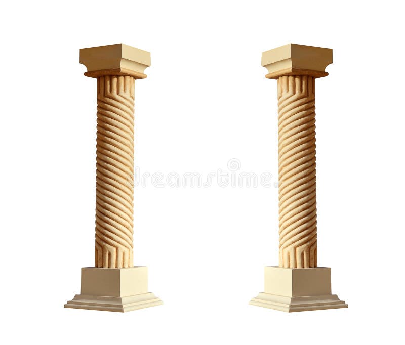 Two Architectural Column Isolated on White Background Stock Image ...