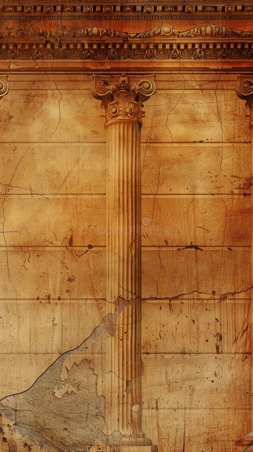 Greek Architecture. a Detailed Depiction of a Greek-style Plain ...