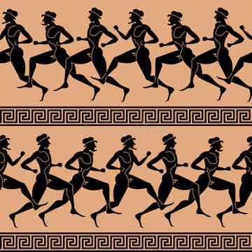 Greek Athletes (seamless Vector Wallpaper) Stock Vector - Illustration ...