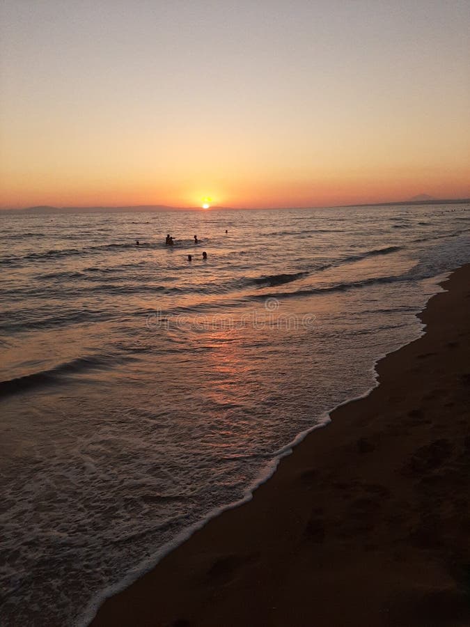 Greek Beach Sunset Can Make You so Happy Stock Image - Image of temple ...