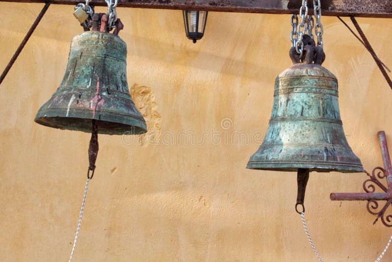 Greek bell stock image. Image of blue, aegean, chin, europe - 54551739