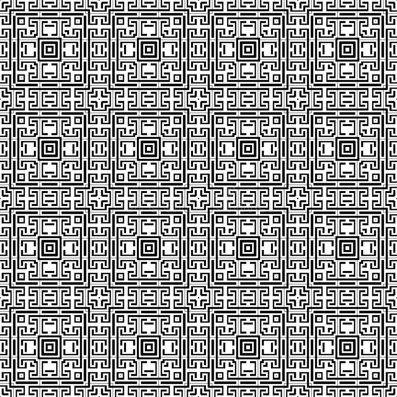 Greek Black and White Seamless Pattern. Abstract Floral Damask ...