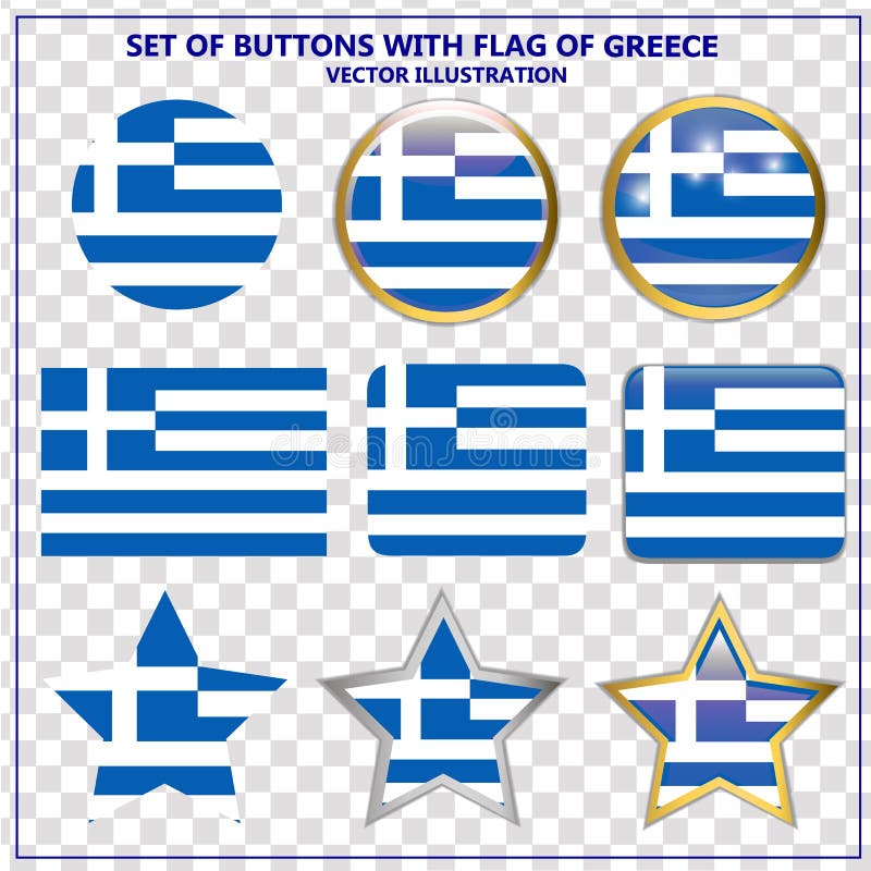 Greek Buttons for Web Design. Vector. Stock Vector - Illustration of ...