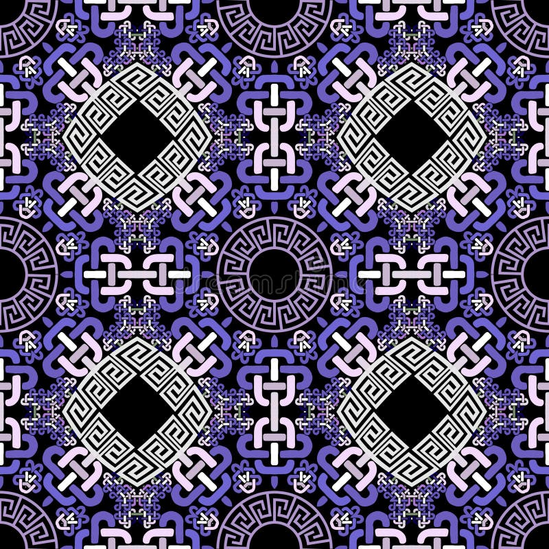 Greek Celtic Ethnic Style Intricate Colorful Seamless Pattern ...