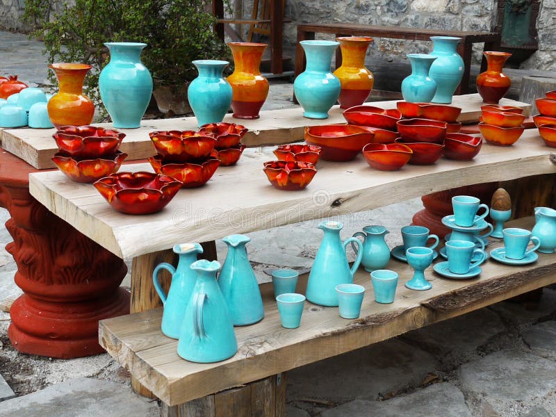 Greek Ceramics stock image. Image of colorful, dishes - 67526303