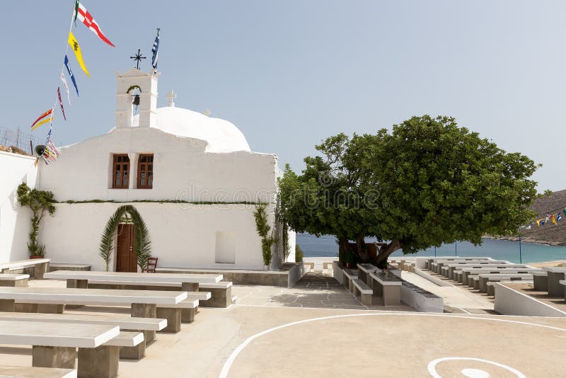Greek Church in Ios Island, Greece Stock Image - Image of religion ...