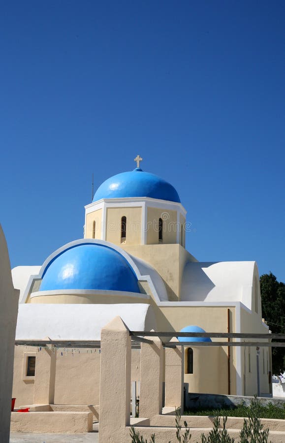 Greek churches stock image. Image of religion, aqua, peaceful - 16643379