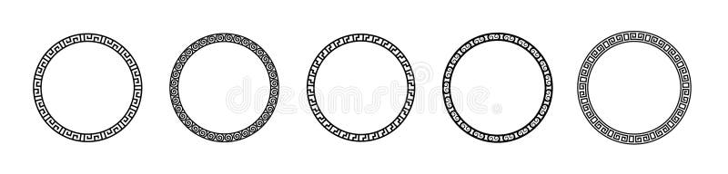 Greek Circle Frame Vector Design. Circle Border Rome Stock Vector ...