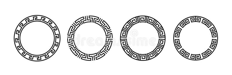 Greek Circle Frame Vector Design. Circle Border Rome Stock Vector ...