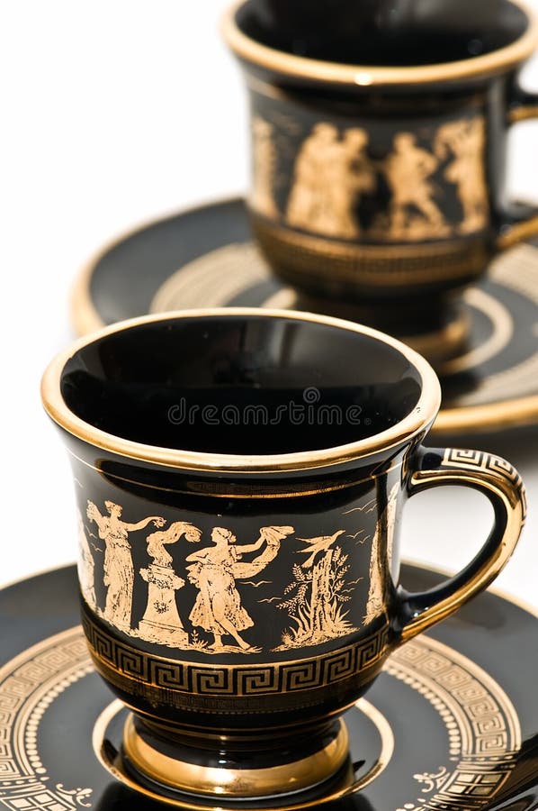 Greek coffee cups stock image. Image of cappuccino, black - 12744549