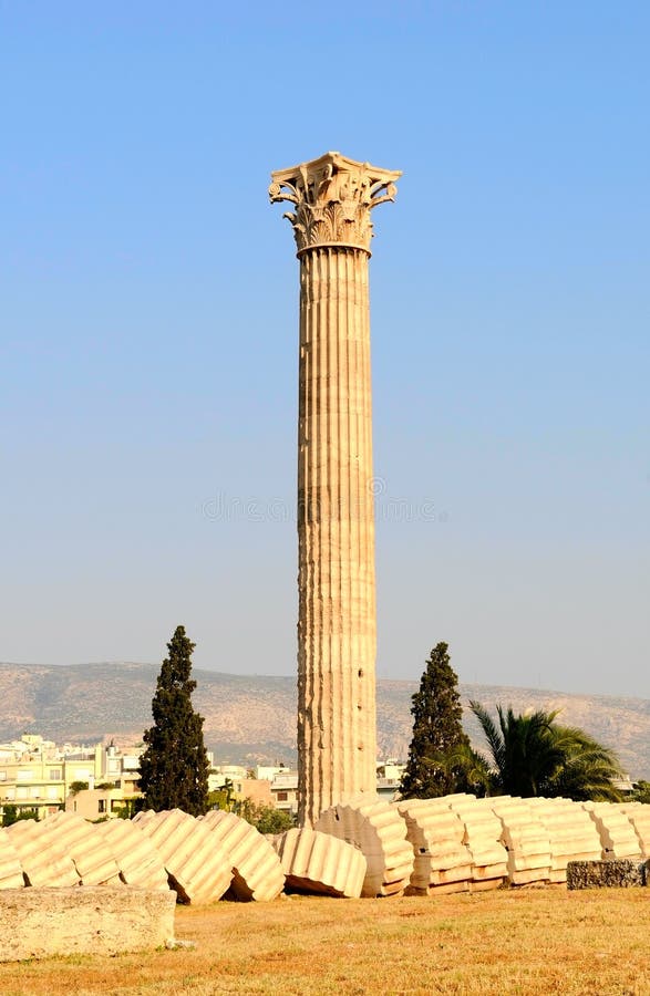Column and Palm Tree, Athens Stock Photo - Image of olympic, warm: 14867448