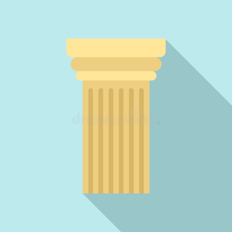 Greek Column Icon, Flat Style Stock Vector - Illustration of base ...