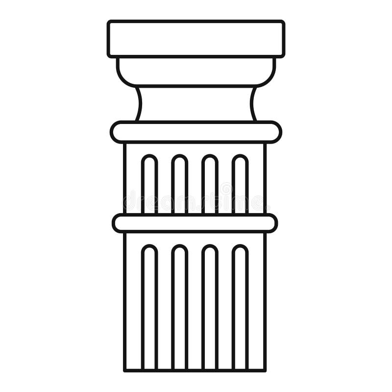 Greek Column Icon, Outline Style Stock Vector - Illustration of museum ...