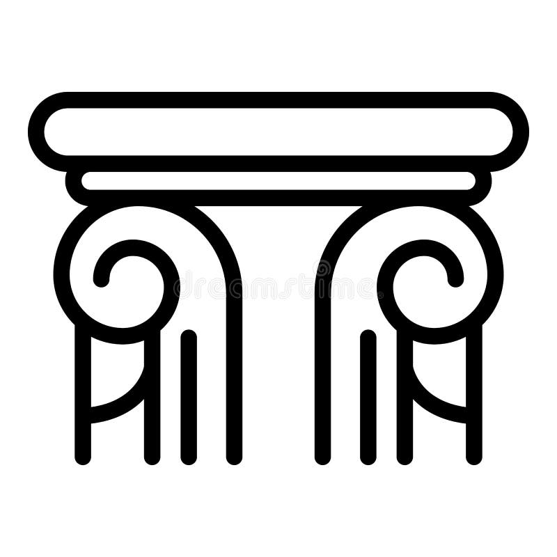 Greek Column Logo, Outline Style Stock Vector - Illustration of ...