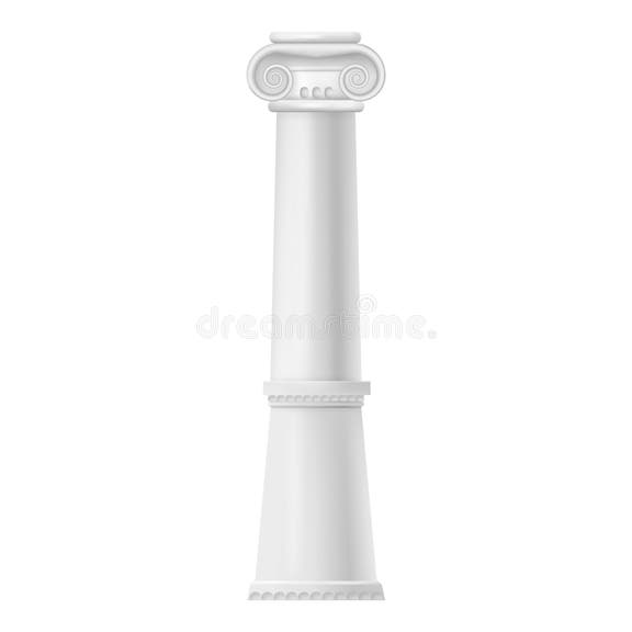 Greek Column in Ionic Style, Realistic Pillar Stock Vector ...