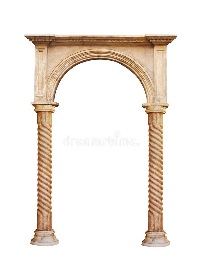 Greek Column Isolated on White Background Stock Image - Image of ...