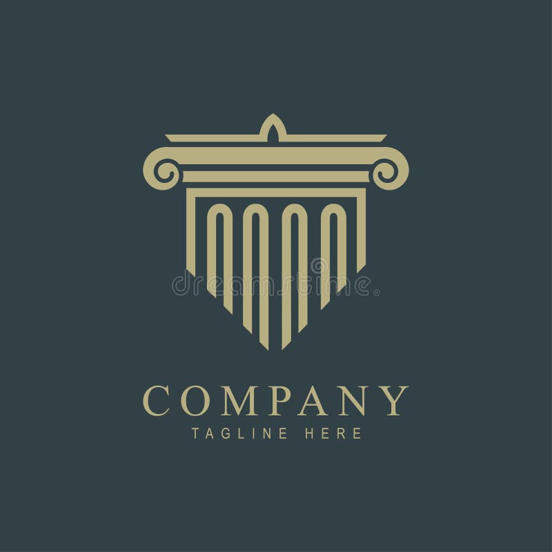 Greek Column Logo Design Creative Element Style Premium Stock Vector ...