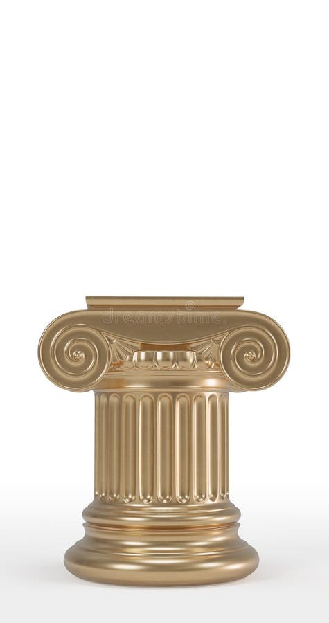 Greek Column Stand, Single Greek Column Isolated on White Background ...