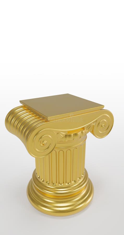 Greek Column Stand, Single Greek Column Isolated on White Background ...