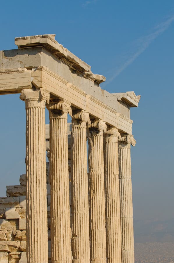 Greek Columns, Acropolis, Athens Stock Image - Image of historic ...