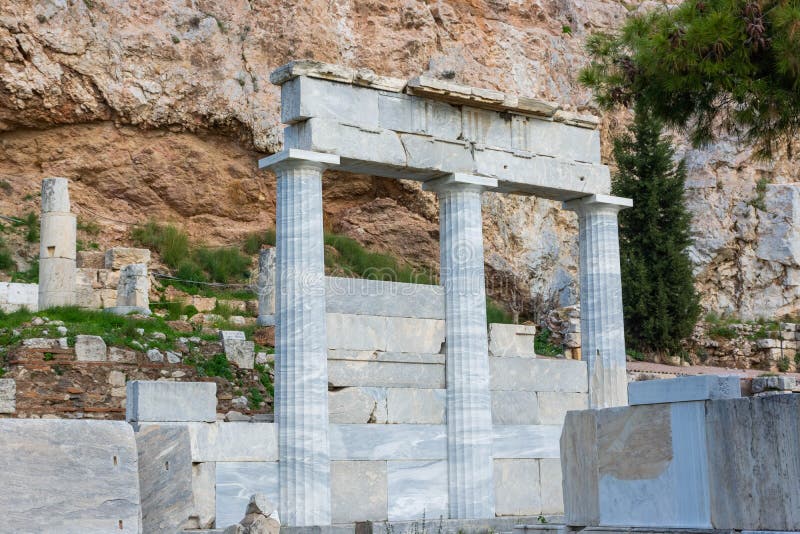 Greek Columns in the Acropolis Athens Stock Photo - Image of landmark ...