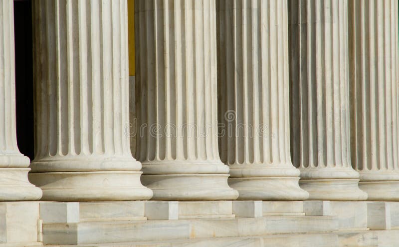 Greek columns in Athens stock image. Image of government - 96336287