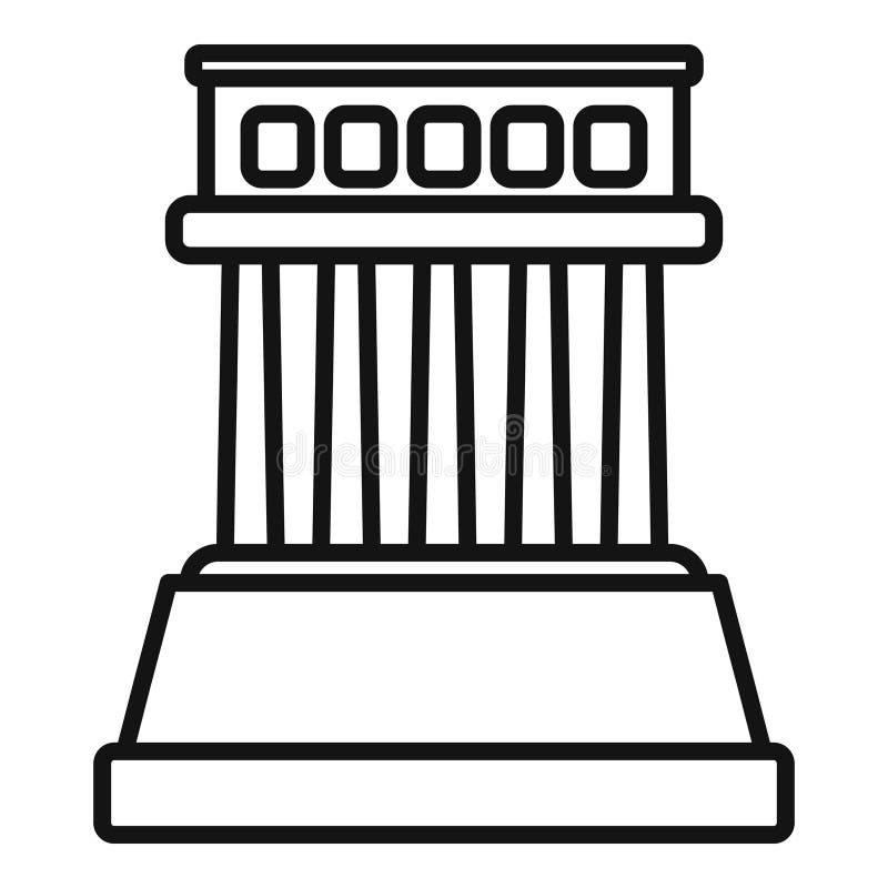 Greek Columns Icon Representing Ancient Architecture and History Stock ...