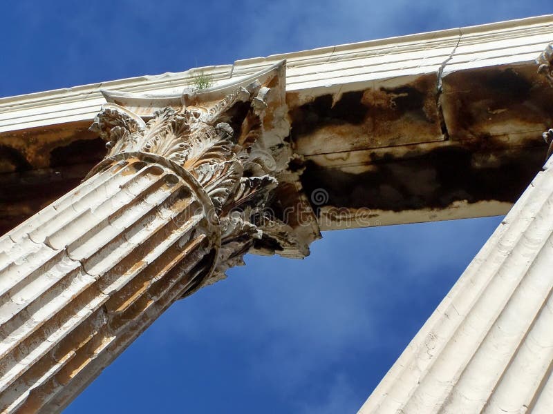 Greek Columns with a Lintel Stock Image - Image of lintel, blue: 246937973