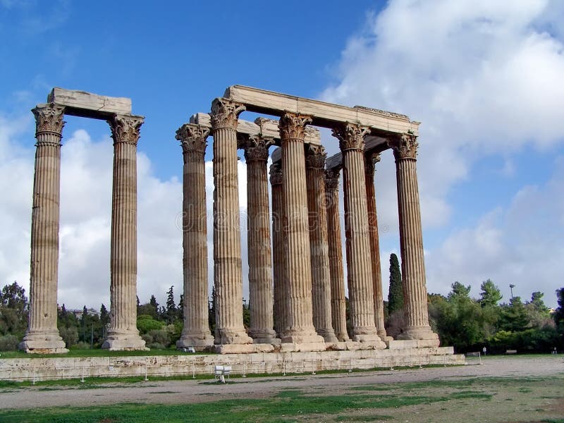 Greek Columns with a Lintel Stock Photo - Image of southern, europe ...