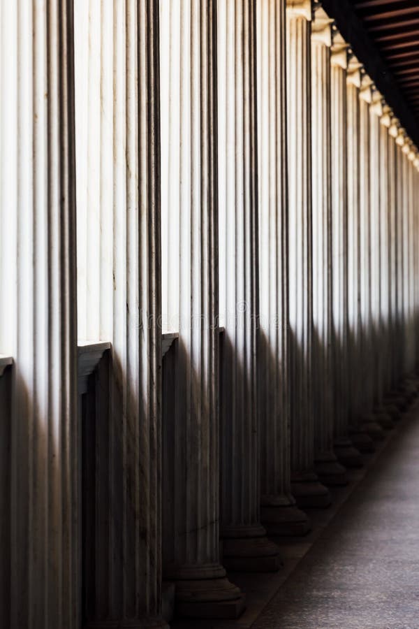 Greek Columns in Perspective Stock Image - Image of history, city: 73687887