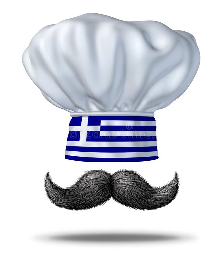 Greek Cooking Concept stock illustration. Illustration of humorous ...