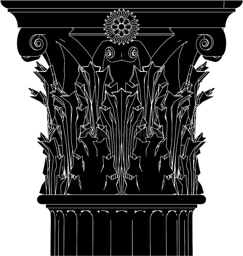 Greek Corinthian Column Vector 04 Stock Vector - Illustration of ...