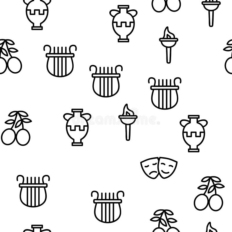 Greek Country Nation Cultural Vector Seamless Pattern Stock Vector ...