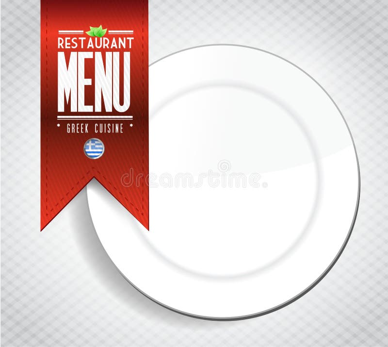 Greek Cuisine Banner and Restaurant Illustration Stock Illustration ...