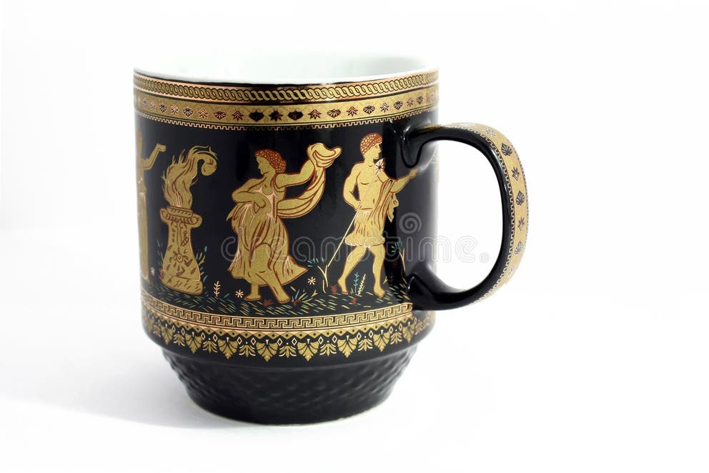 Greek cup stock photo. Image of ornament, black, crockery - 7652560