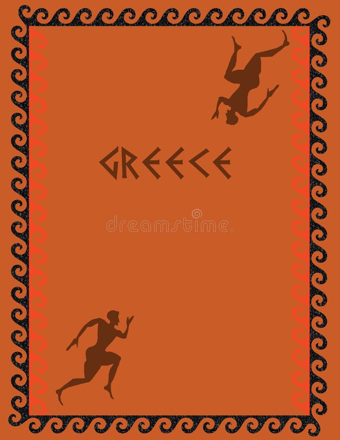 Ancient Greek plate stock vector. Illustration of template - 6603820