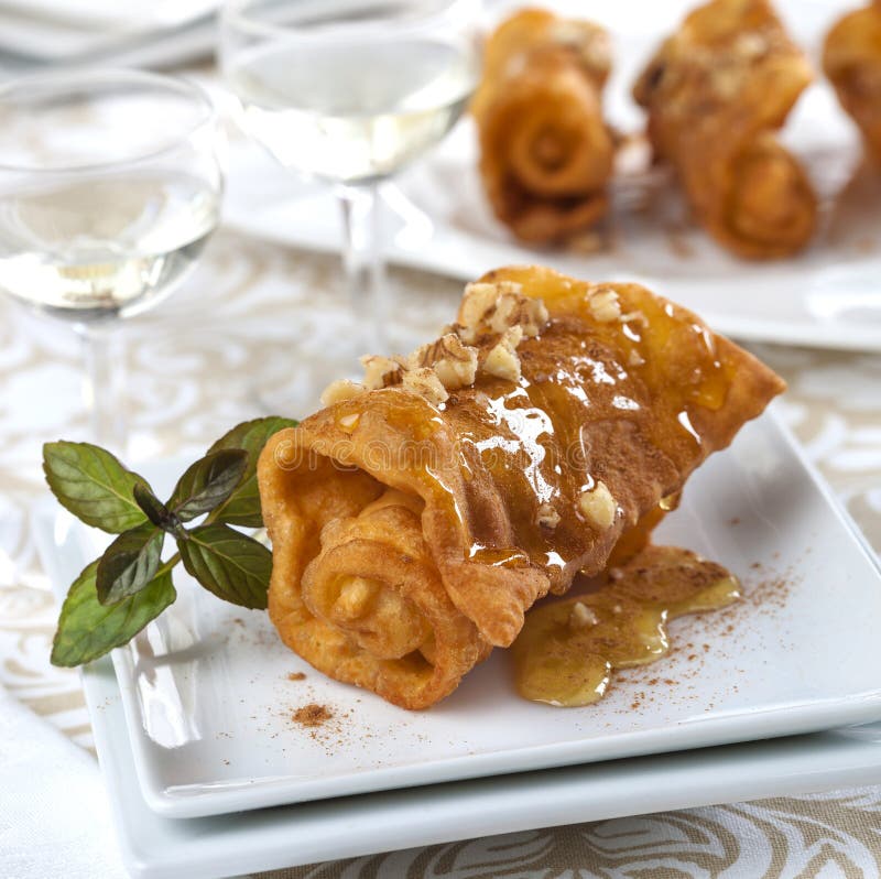 Greek diples sweet pastry stock photo. Image of season - 142760652
