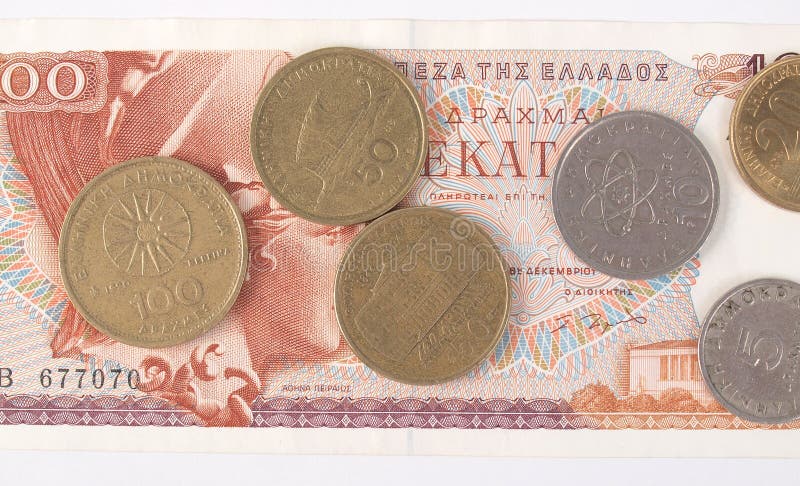 Greek drachmas stock image. Image of banknotes, mint - 29242769
