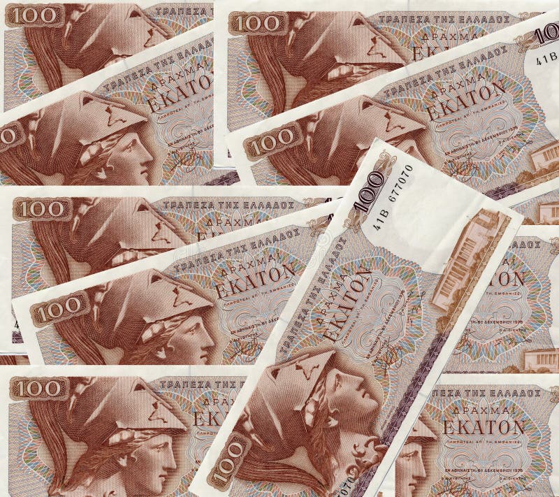 Greek Drachmas Banknote Currency Stock Image - Image of greece, note ...