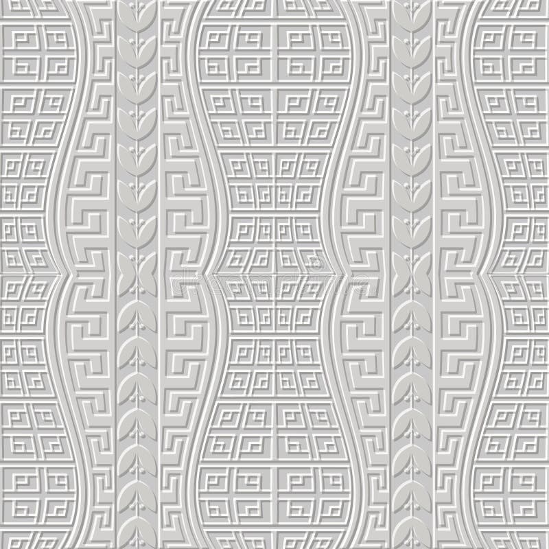 3d Embossed White Celtic Ancient Greek Style Seamless Pattern with ...