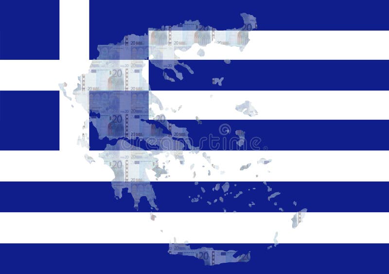 Greek euros stock illustration. Illustration of flag, land - 2663539